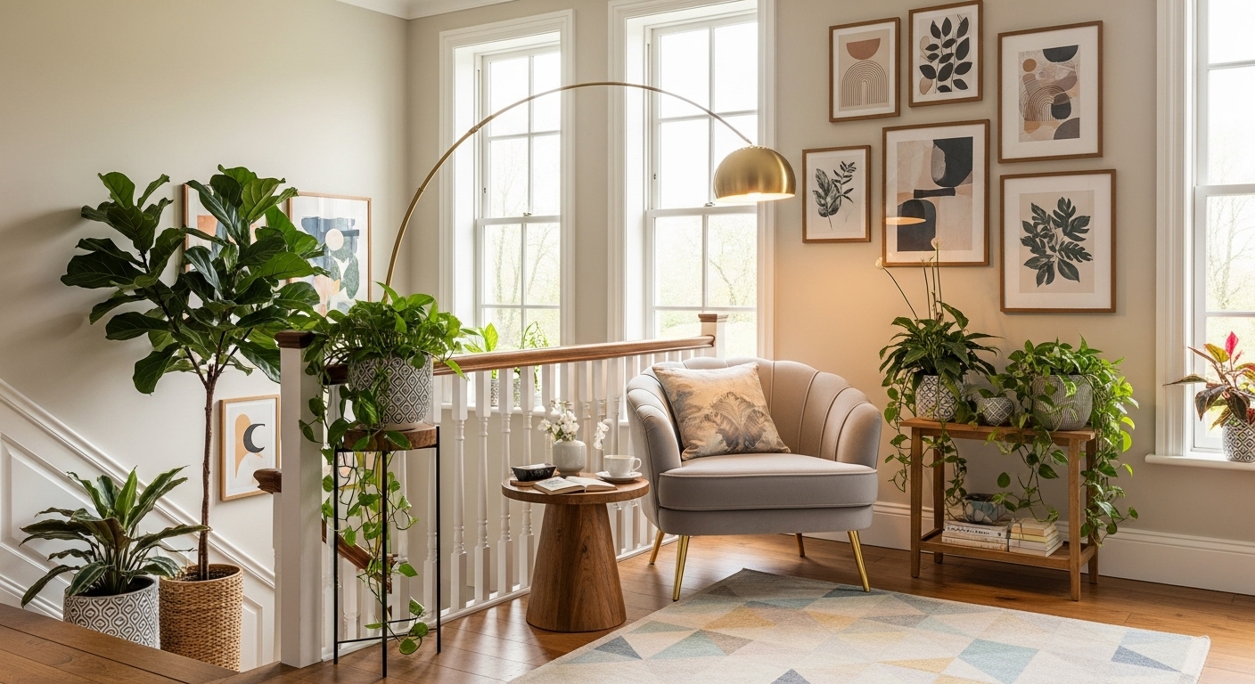 Stair Landing Decor Ideas: 17 Ways To Turn “That Random Spot” Into A ...